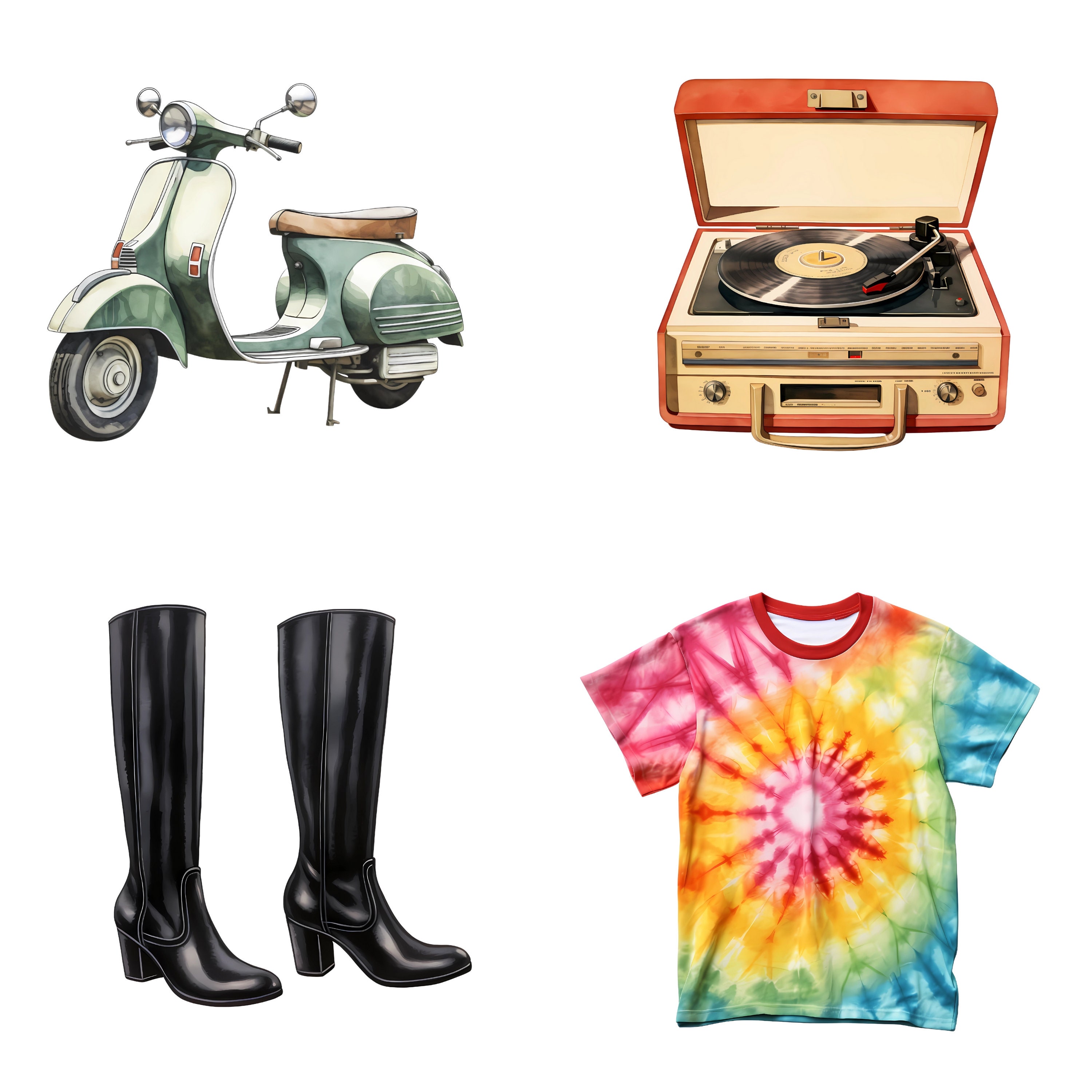 1960s Clip Art - Nostalgia, Scrapbook, Crafts, Memory Book, Cards ...