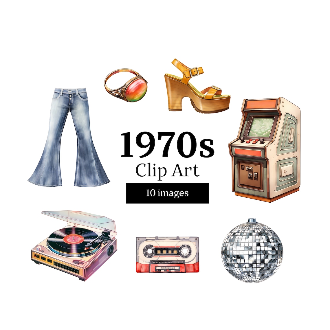 1970s Clip Art - Nostalgia, Scrapbook, Crafts, Memory Book, Cards, Invitations - Etsy