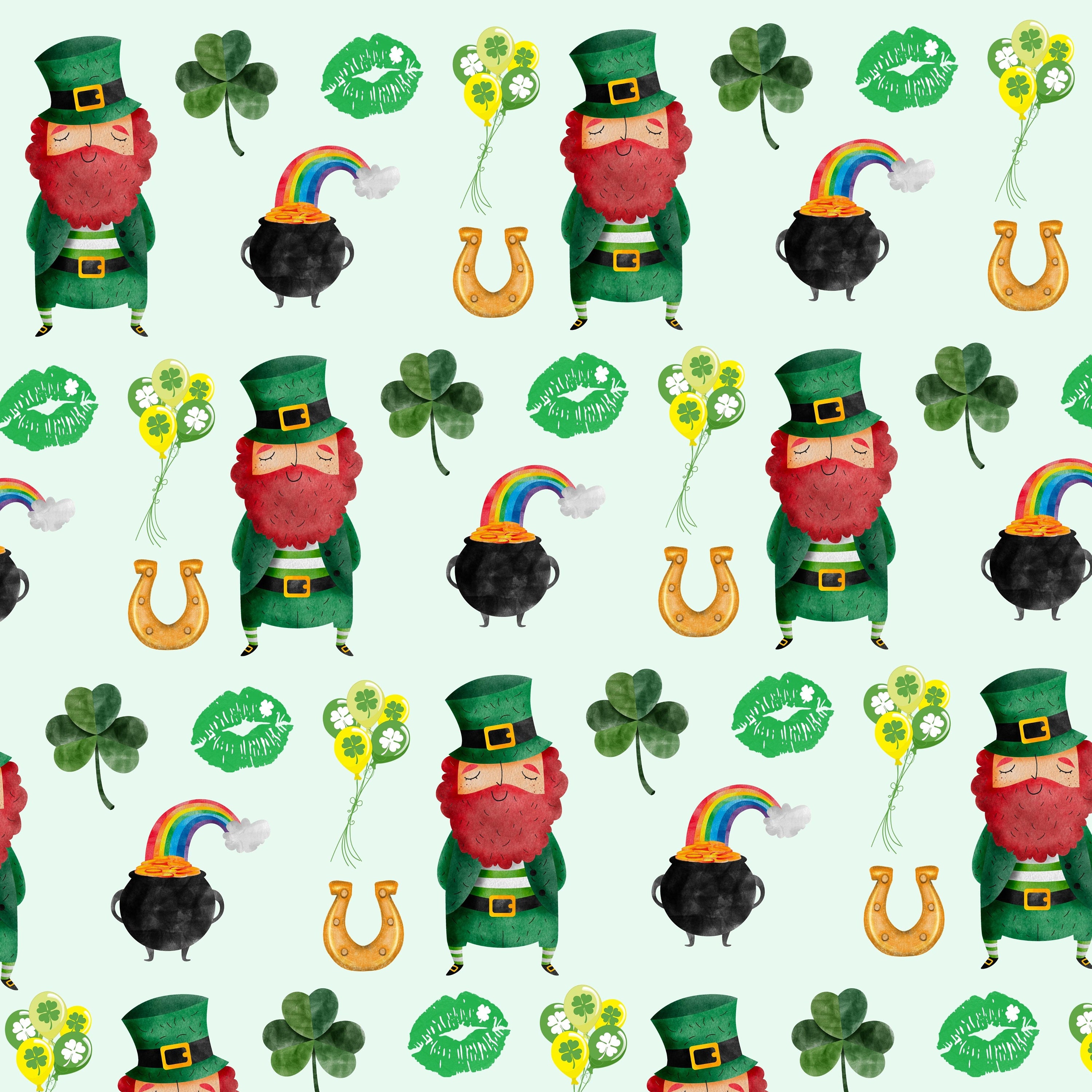 St. Patrick's Day Digital Paper Shamrock Scrapbooking Paper Craft Paper ...