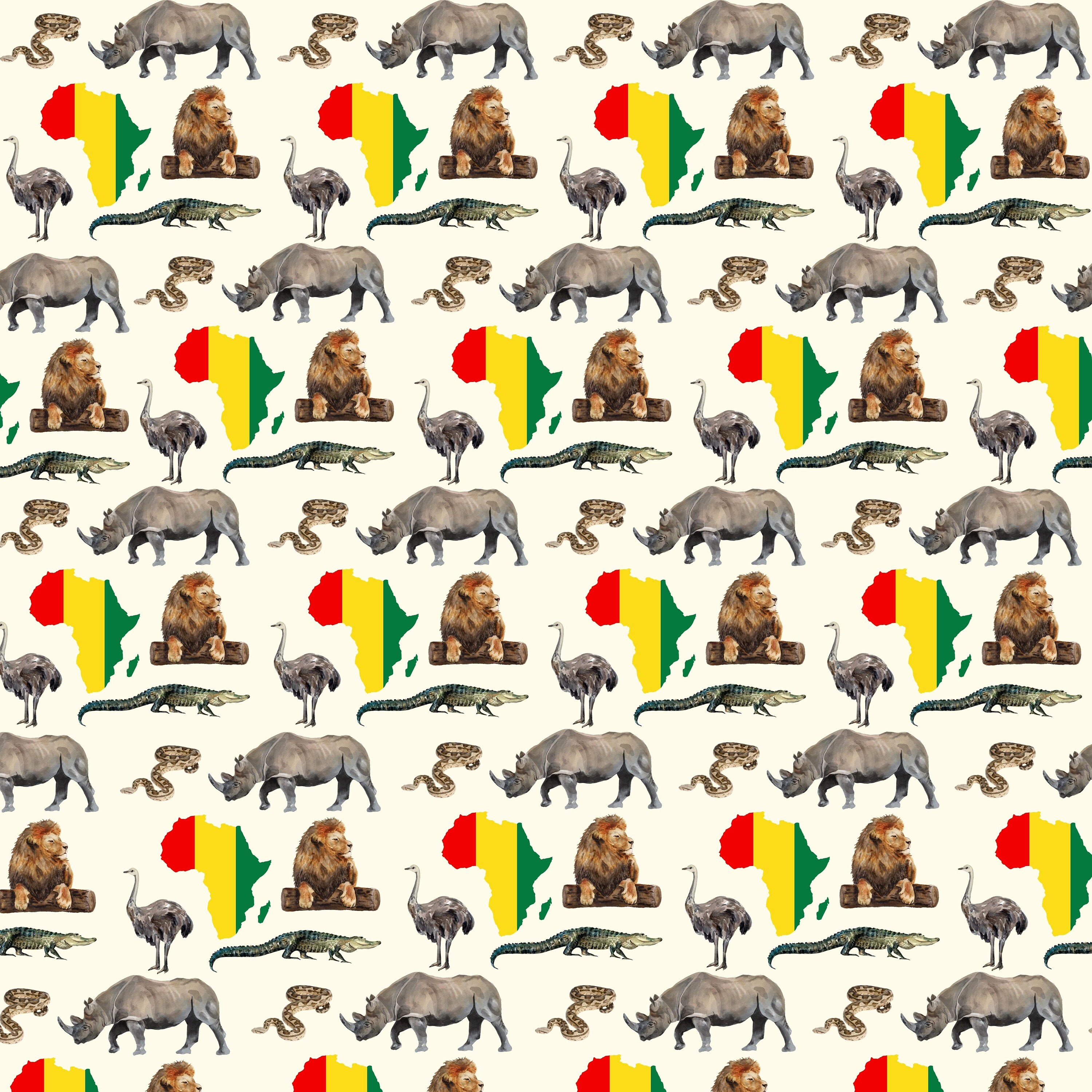 African Safari Digital Paper Safari Animals Scrapbook Paper - Etsy