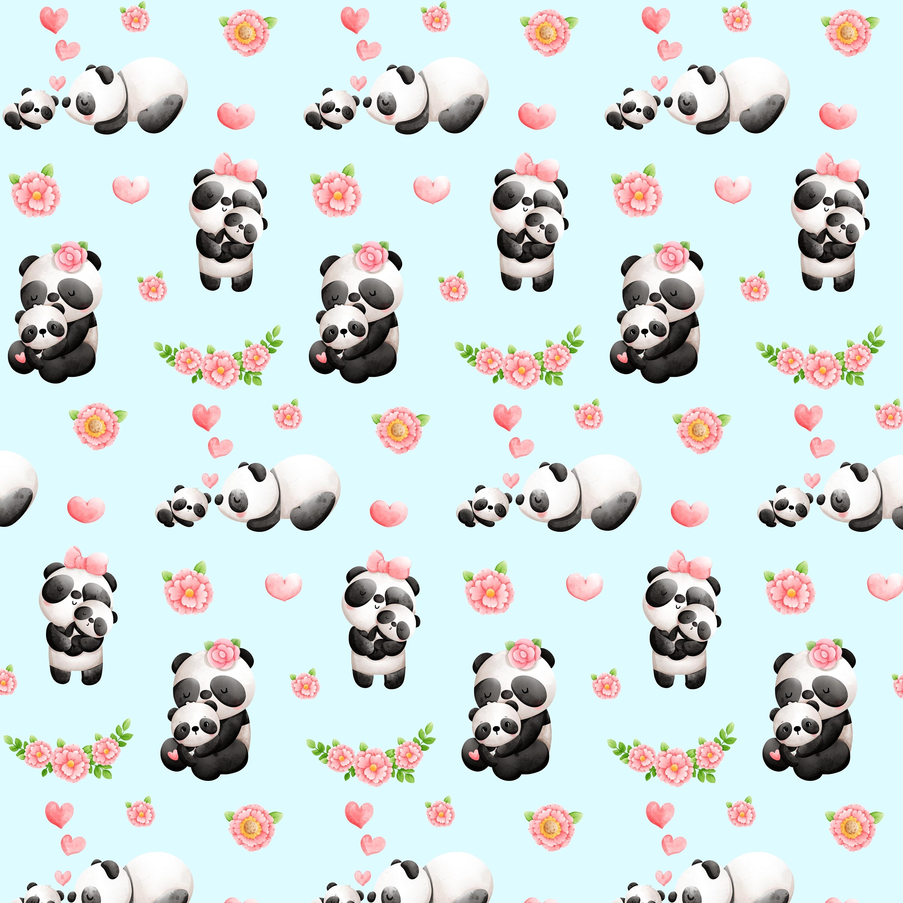 Panda Digital Paper Pandas Scrapbooking Paper, Craft Paper, Junk ...