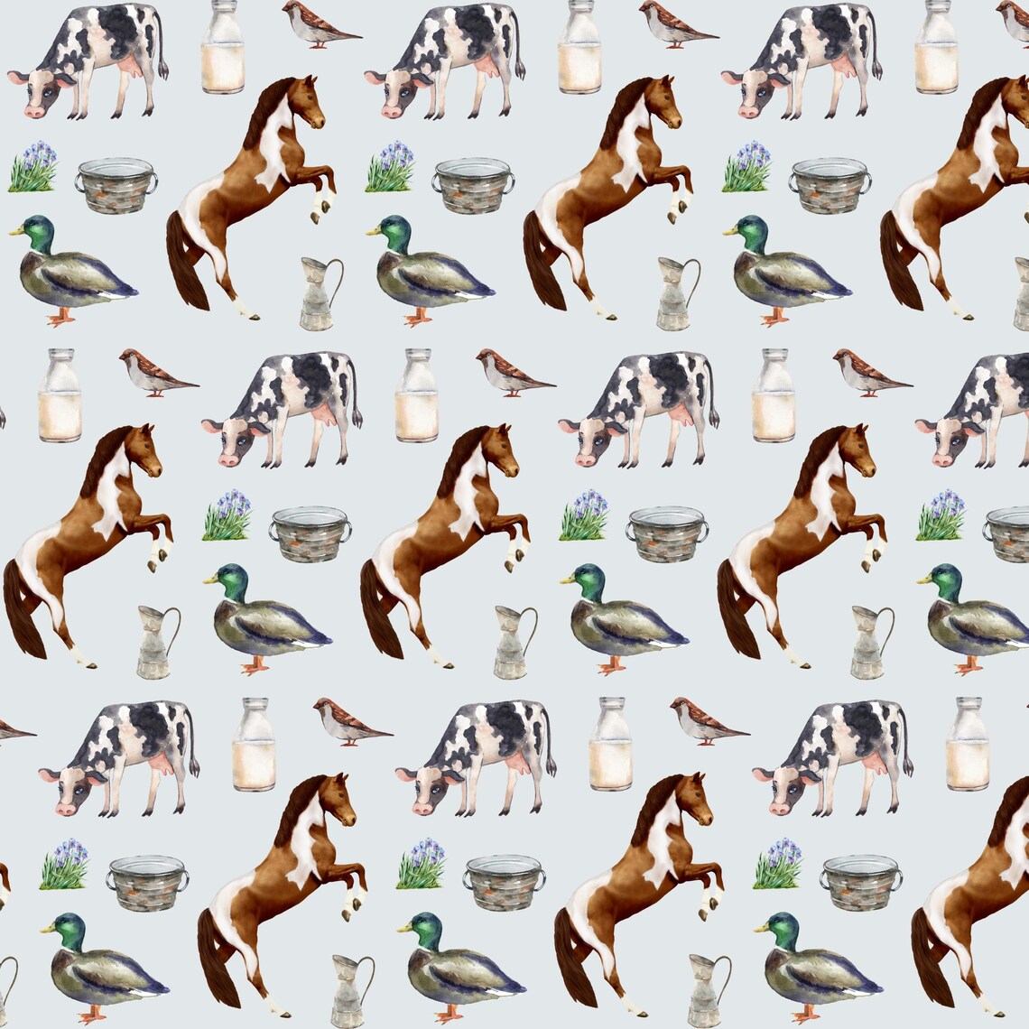 Farm Animals Digital Paper Farm Scrapbooking Paper - Etsy