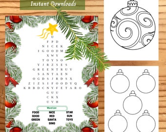 3 Page Printable Word Search and Coloring Pages. Instant Download ...