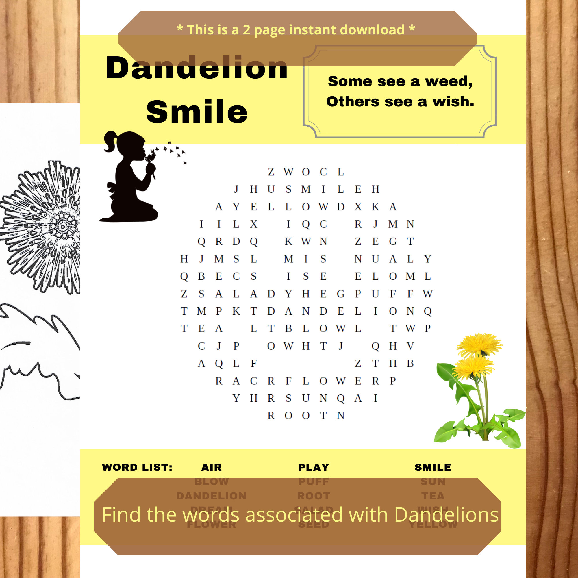 Pintable Word Search, Digital Download Multipack, 8.5x11" Word Seek ...