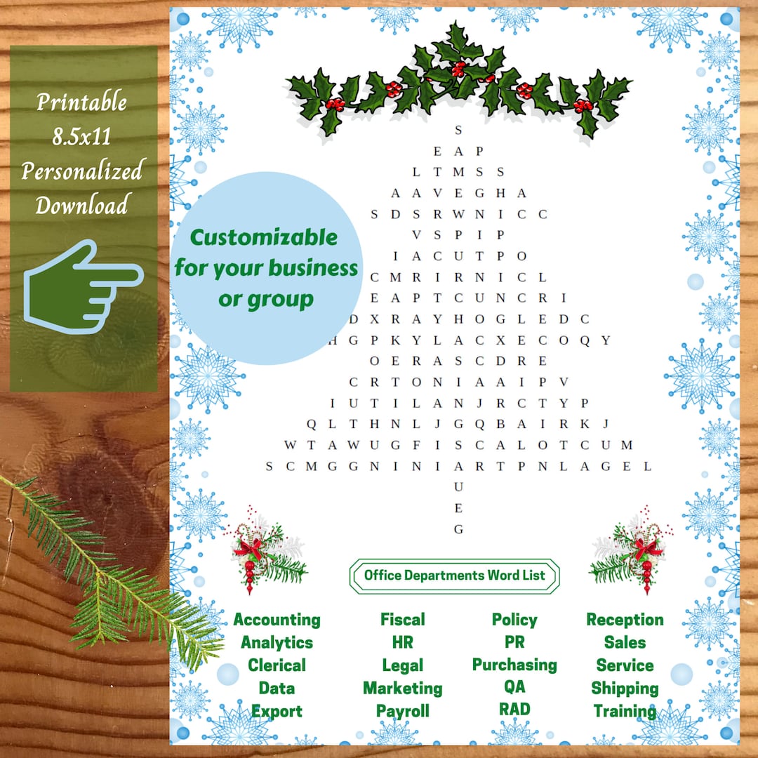 Customized Word Search Game, Printable Download Made to Order, 8.5x11 ...