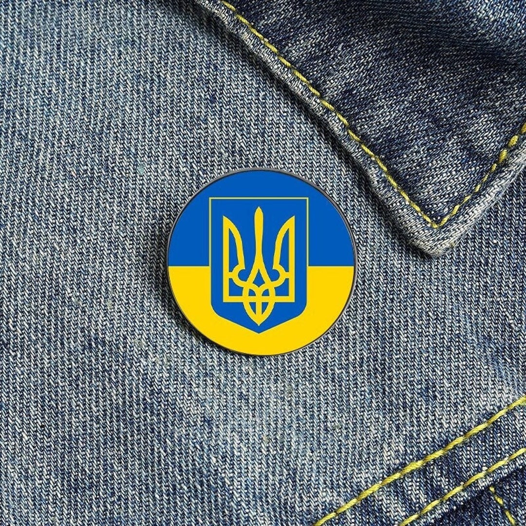 Ukraine Enamel Pin, Slava Ukraini Heroyam Slava Lapel Pin - Etsy