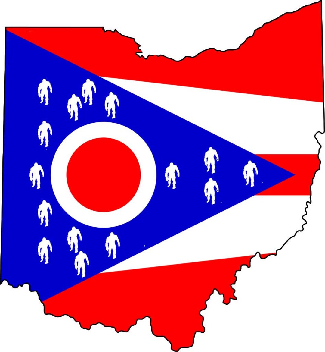 USA Ohio State Flag Yeti Decal, Bigfoot Sticker for Car Window Bumper ...