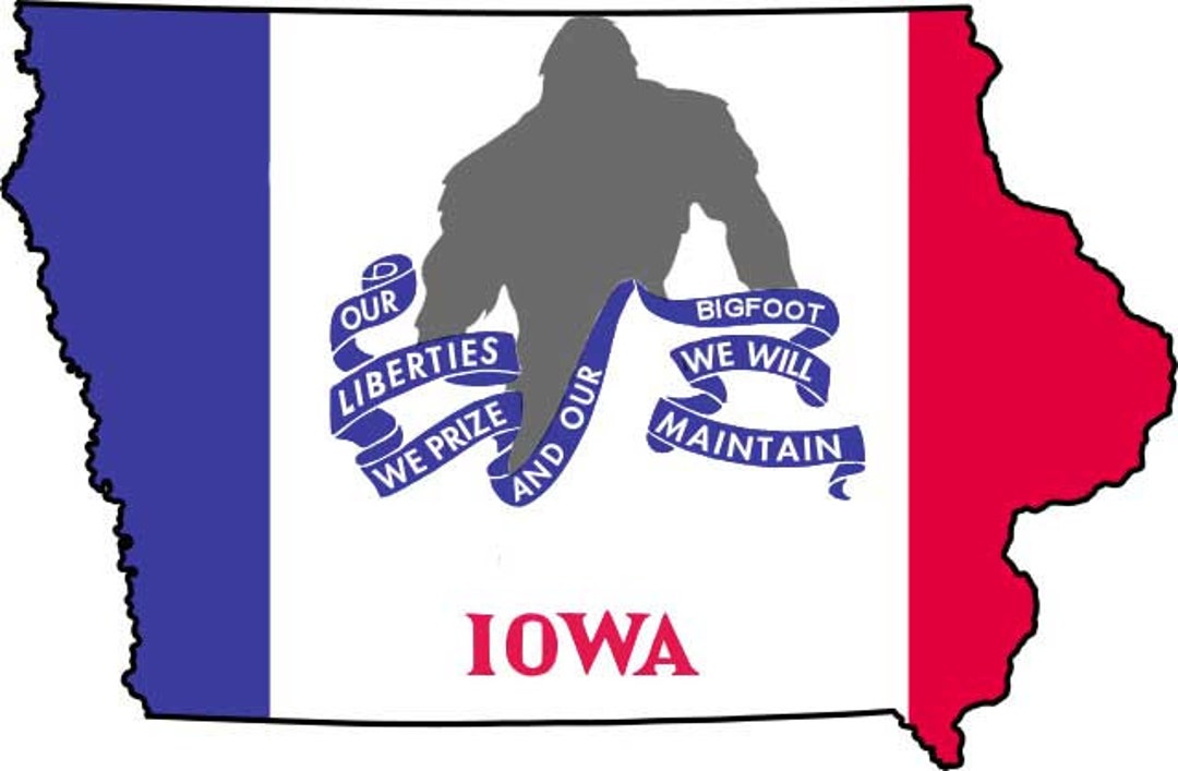Yeti Iowa Flag Decal-us State Iowa Bigfoot Stickers, Home State Iowa ...