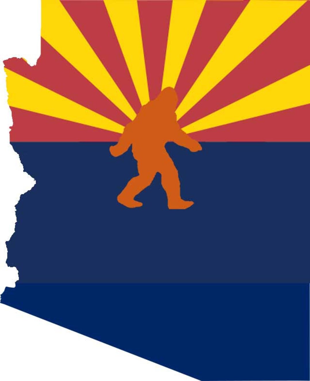 Yeti Arizona Flag Decal-us State Arizona Bigfoot Stickers, Home State ...