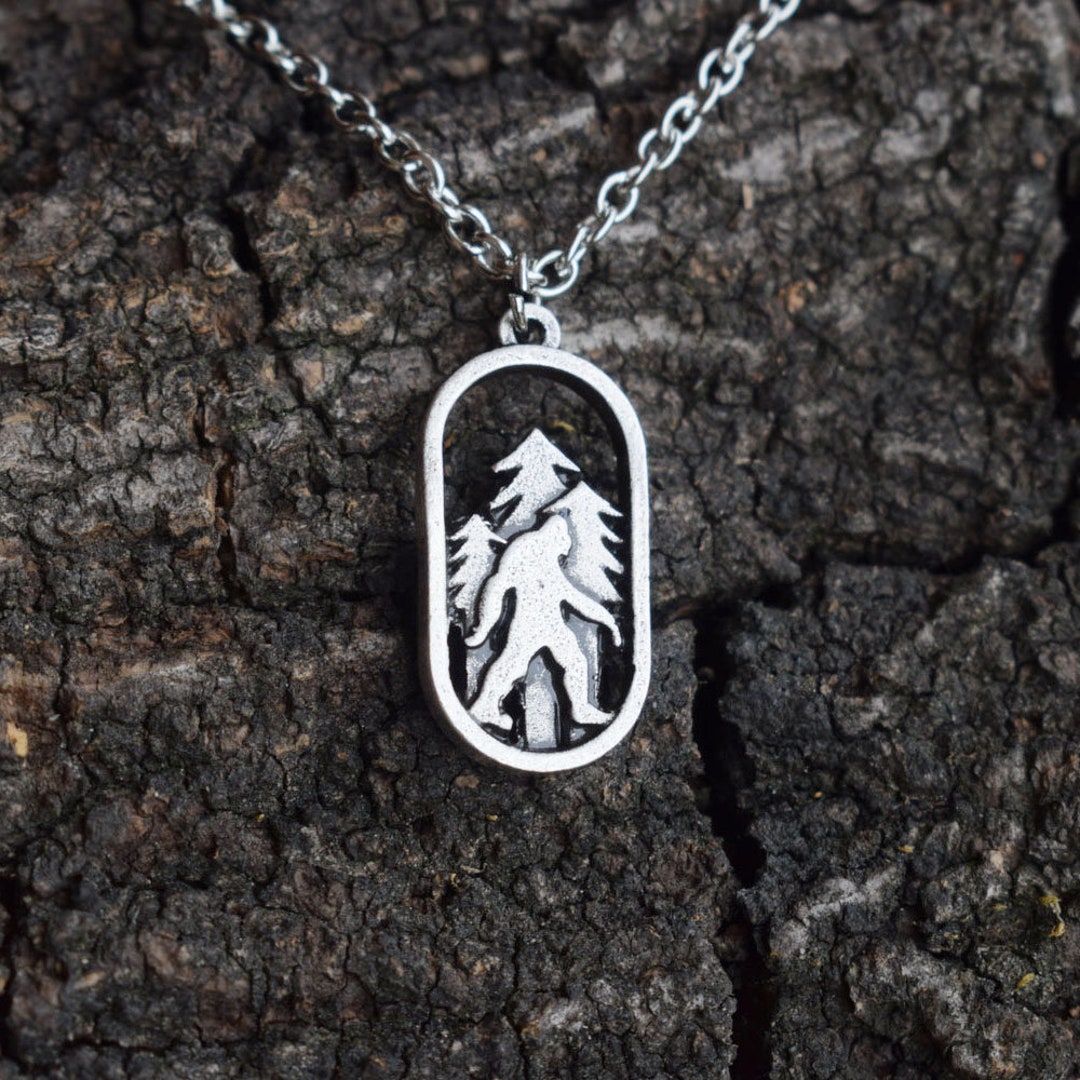 Bigfoot Necklace, Sasquatch Charm, Adjustable Jewelry Stainless Steel ...
