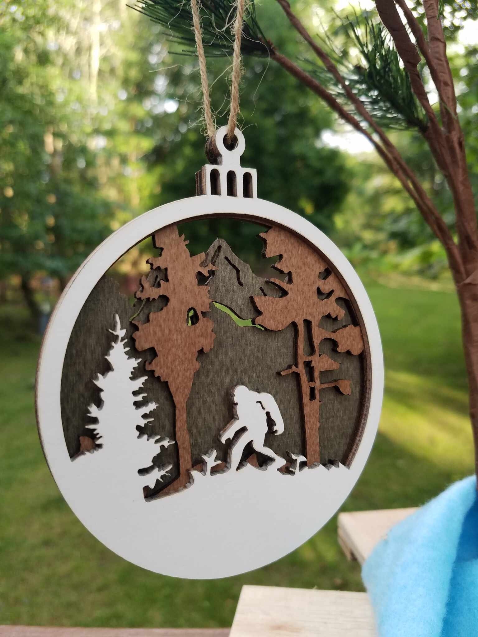 Sasquatch Bigfoot Wooden Laser Cut Christmas Tree Ornament – Cryptid ...