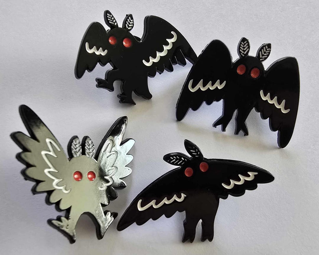 Mothman Collector Enamel Pin – Cryptid Gift for Pin Collectors, Point ...