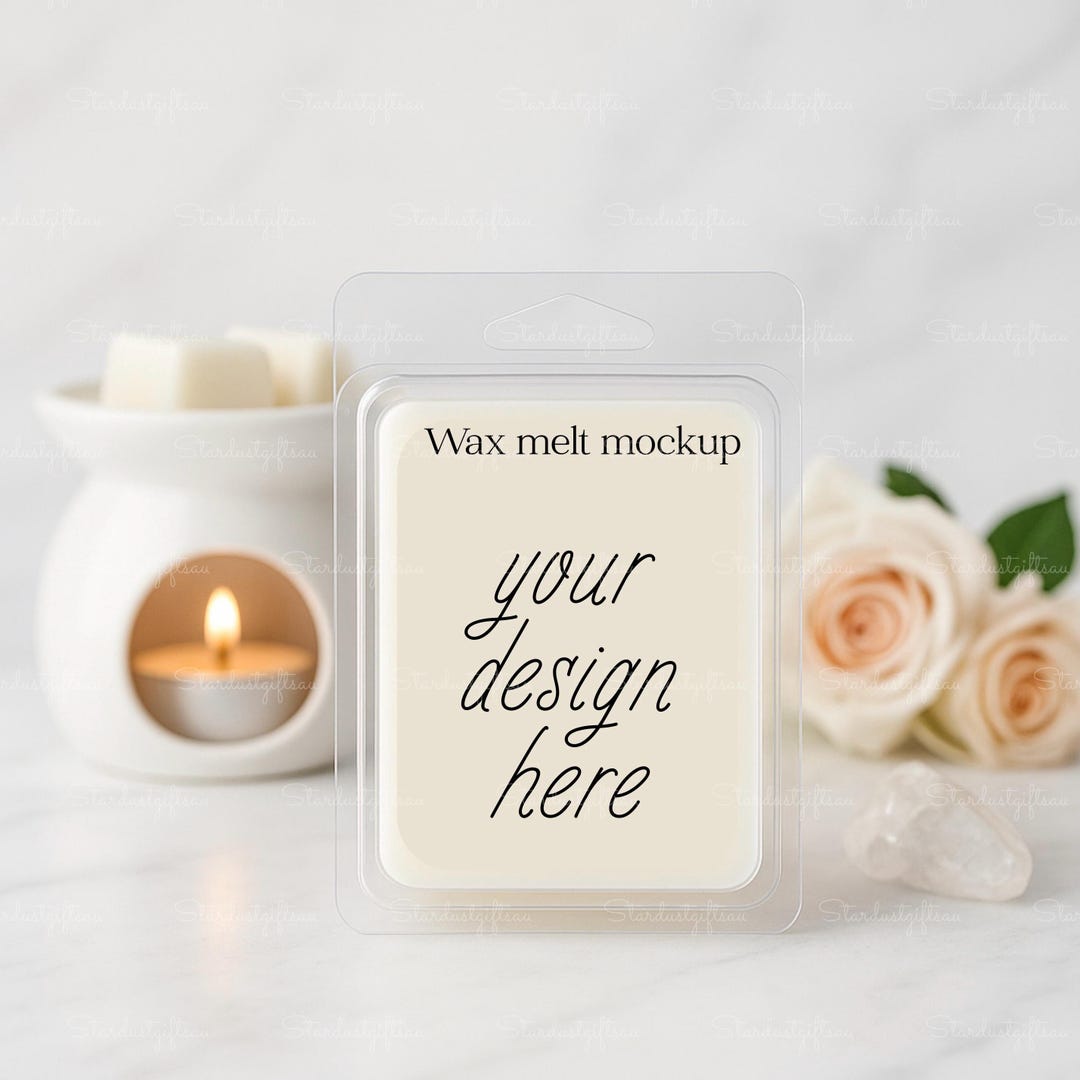 Boho Wax Melt Mockup Canva Template | Clamshell Packaging Mockup | Wax ...