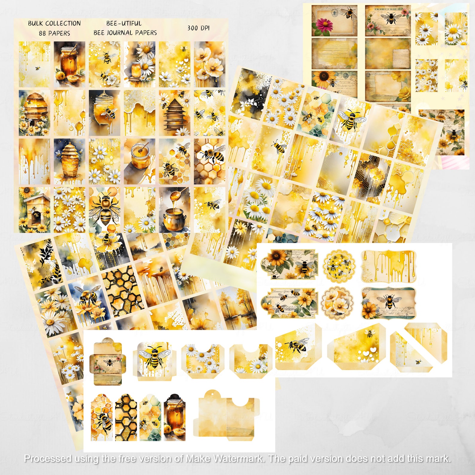 Bulk Bee Junk Journal Papers/vintage Honey Bees Junk Journal Printable ...