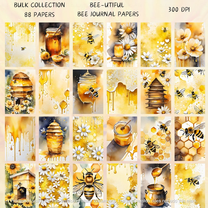 Bulk Bee Junk Journal Papers/vintage Honey Bees Junk Journal Printable ...