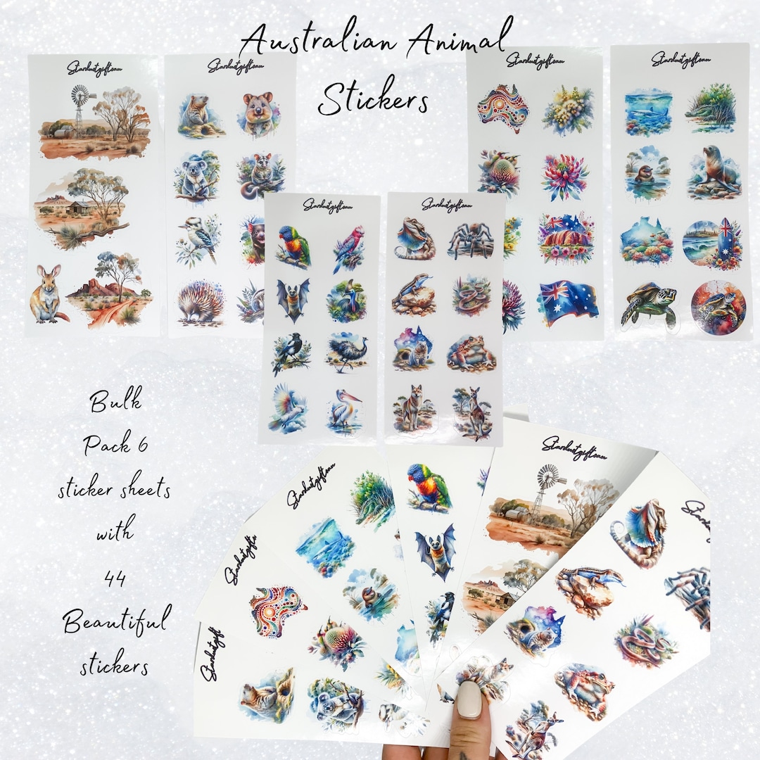 Australian Animal Sticker Set/ Sticker Pack / 44 Stickers Celebrate ...