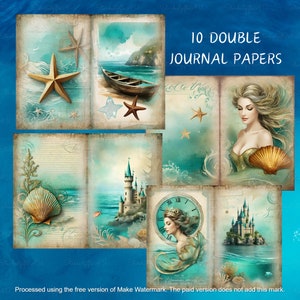 Beach Junk Journal Kit / Ocean Journal Papers / Sea Nautical Mermaid ...