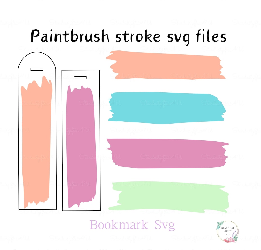 Paint Brush Strokes SVG | Bookmark SVG | Hand Drawn Paint Stroke SVG ...
