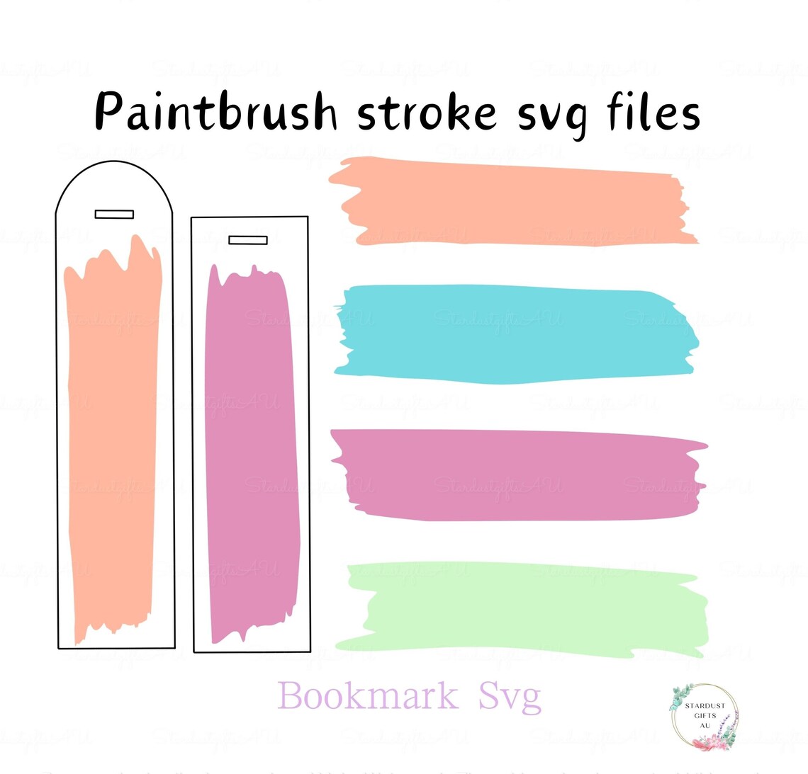Paint Brush Strokes SVG | Bookmark SVG | Hand Drawn Paint Stroke SVG ...