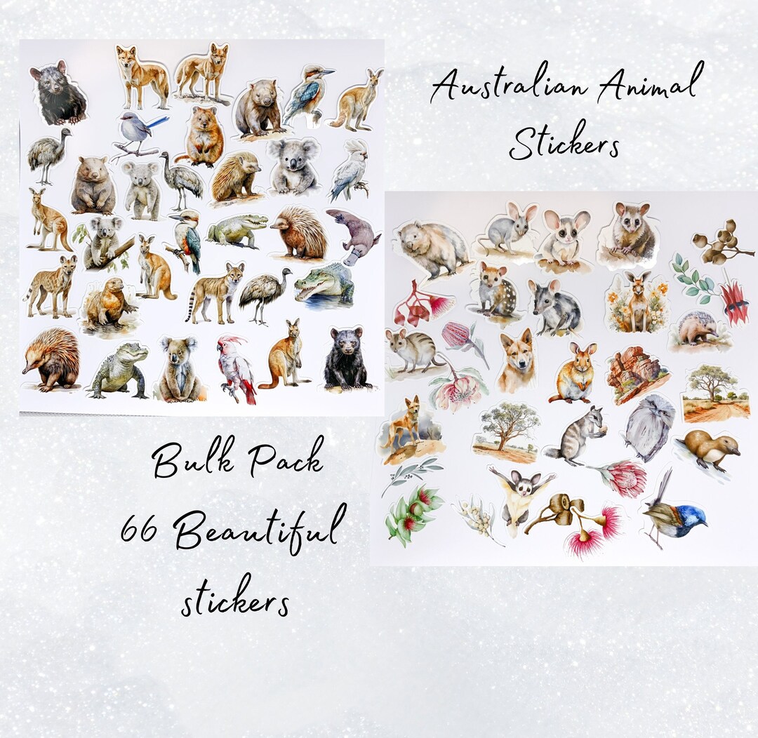 Adorable Australian Animal Sticker Set Celebrate Down Under Wildlife ...