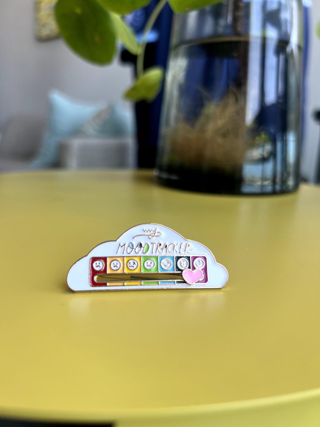 White Mood Tracker Pin With Adjustable Scale - Etsy