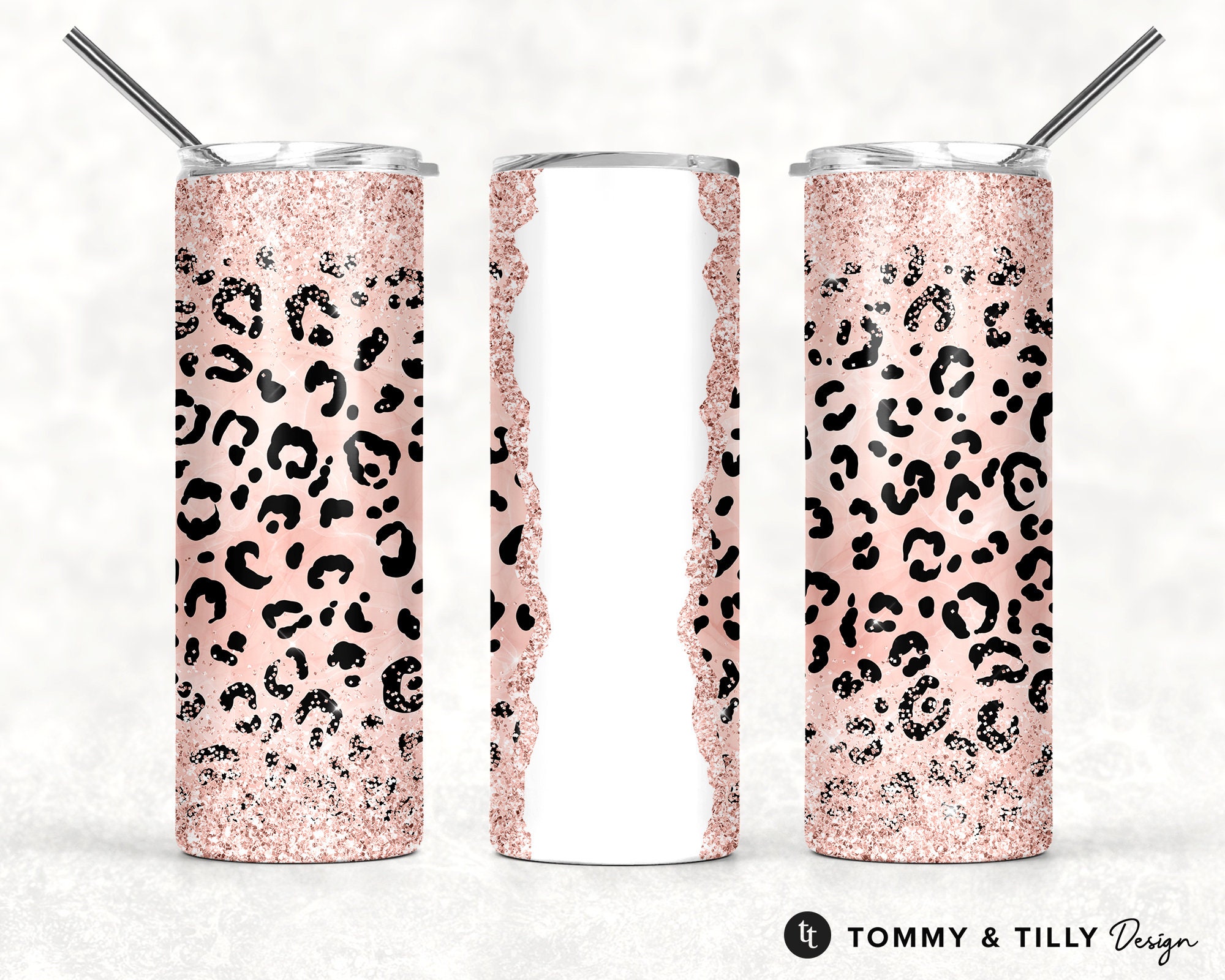 Art & Collectibles Blush Rose Gold Leopard Flower Sublimation 20oz ...