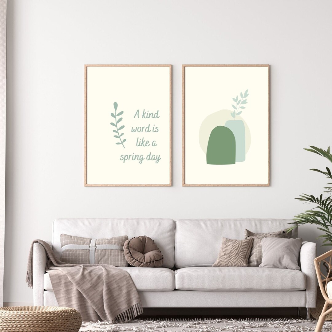 Set of 2 Spring Printable Wall Posters, Instant Download, Digital ...