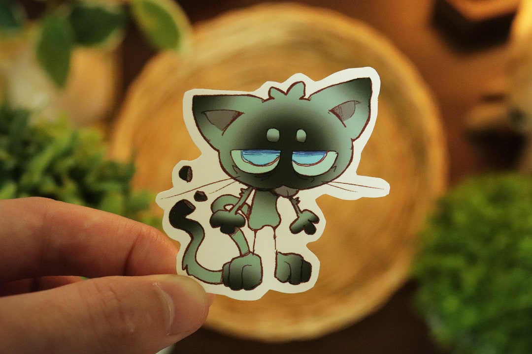 Cat Bink Waterproof Sticker - Etsy