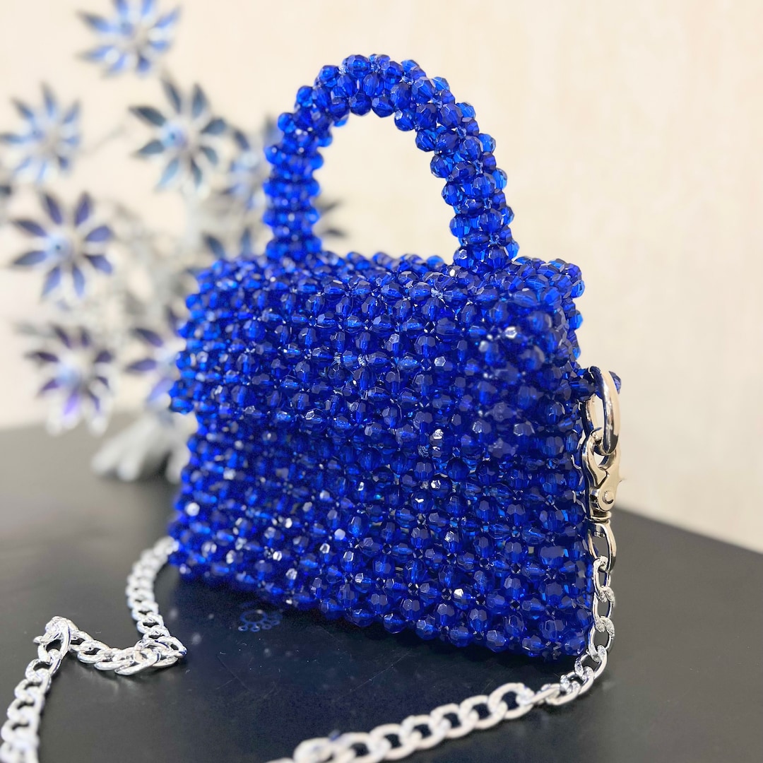 Crystal Bead Bag Shoulder Beads Bag Acrylic Beaded Bag Luxury Party ...