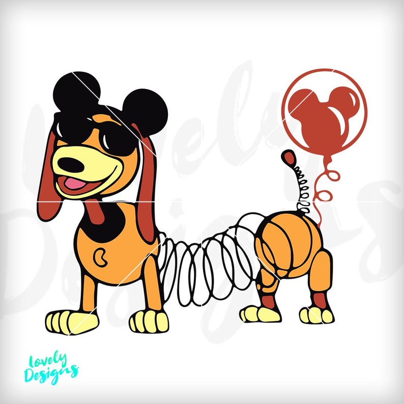 Slinky Dog With Mickey Balloon SVG, Abs of Steel Slinky Svg, Toy Story ...