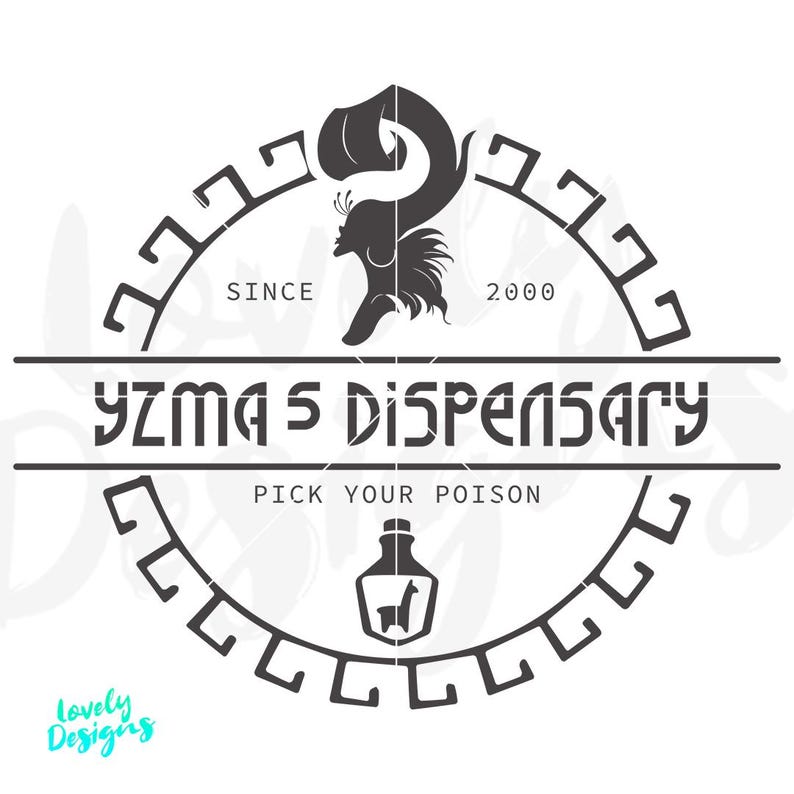 Yzma's Dispensary Svg, Kuzco's Poison Yzma's Extract of Llama SVG, Yzma ...