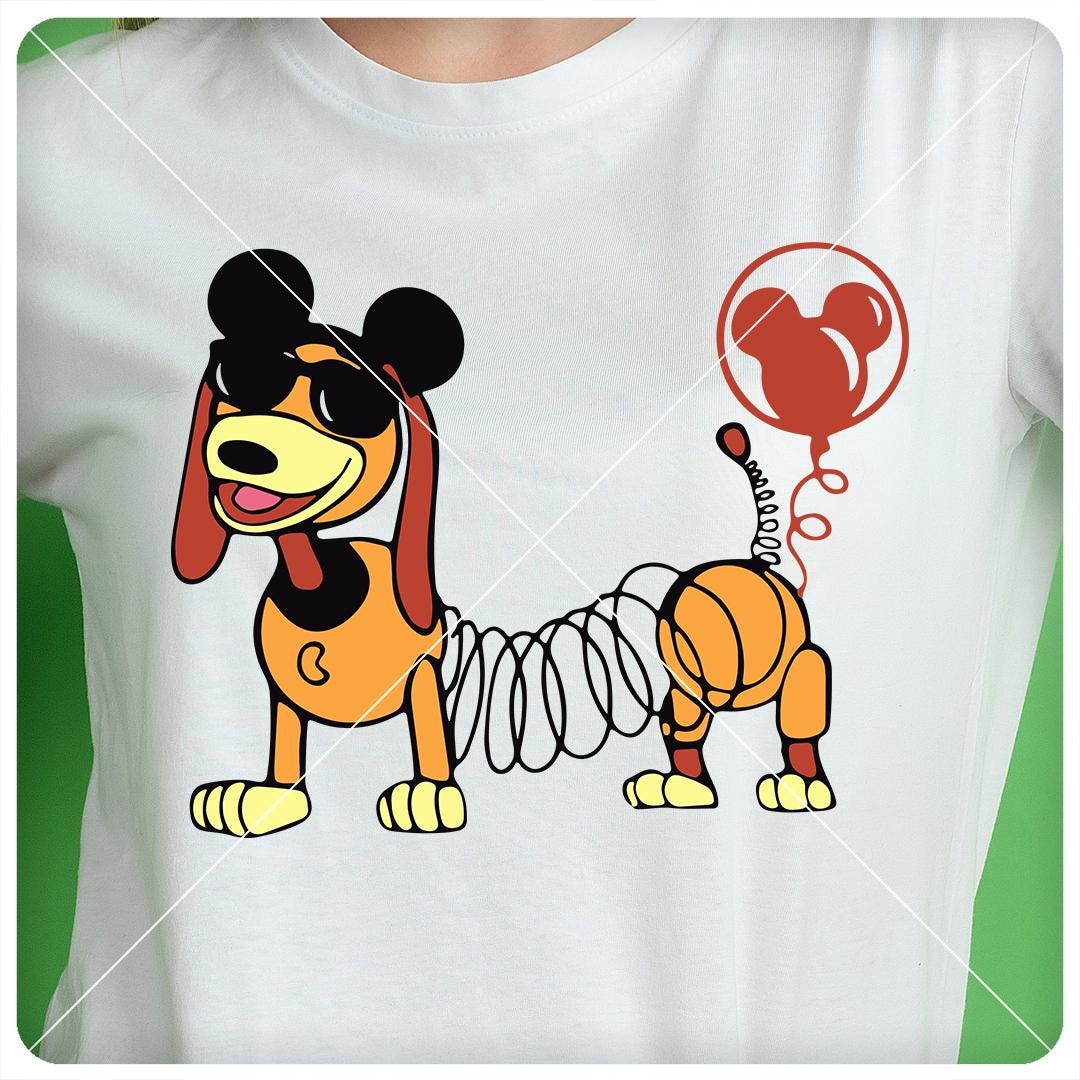 Slinky Dog With Mickey Balloon SVG, Abs of Steel Slinky Svg, Toy Story ...