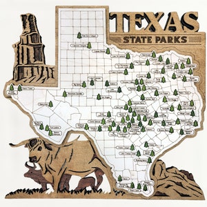 Texas State Parks Map, Customizable Texas State Park Tracking Map - Etsy