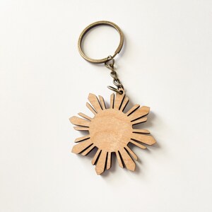 Philippines Sun Wooden Keychain, Filipino Keychain, Filipino Sun - Etsy