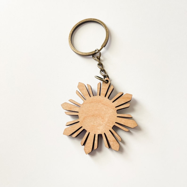 Philippines Sun Wooden Keychain Filipino Keychain Filipino - Etsy