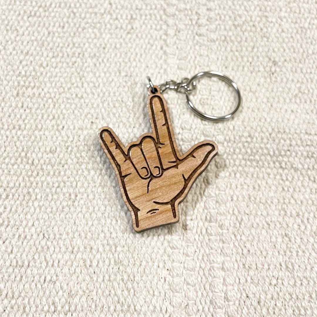 ASL Keychain, I Love You Keychain, ASL Keychain, Sign Language Keychain ...