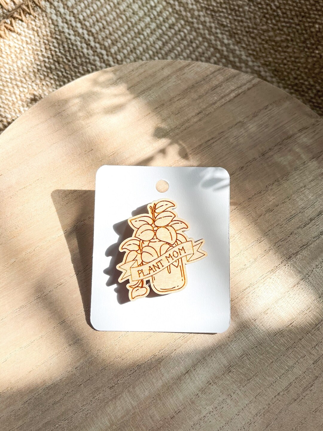 Plant Mom Pin Plant Lover Pins Plant Pins Wooden Pin Plant - Etsy