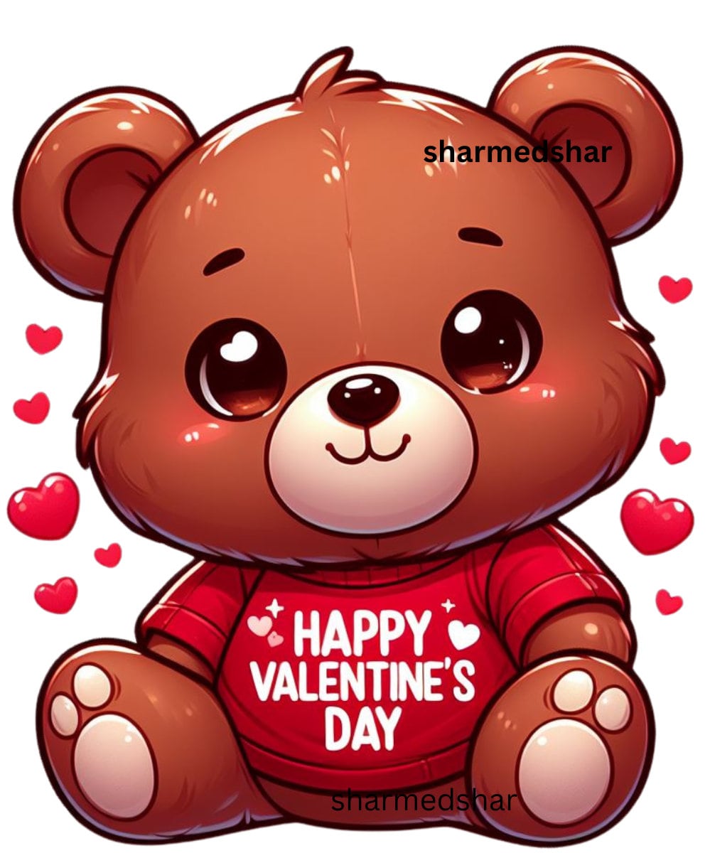 Cute Valentine's Day Bear - Etsy
