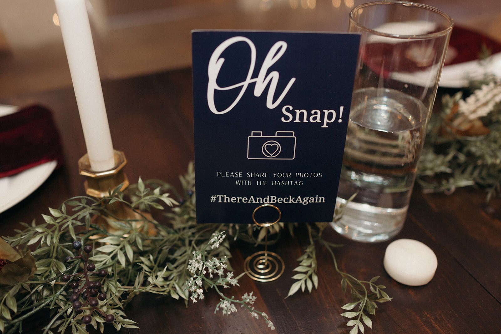 Wedding Hashtag Sign Oh Snap Wedding Hashtag Wedding | Etsy