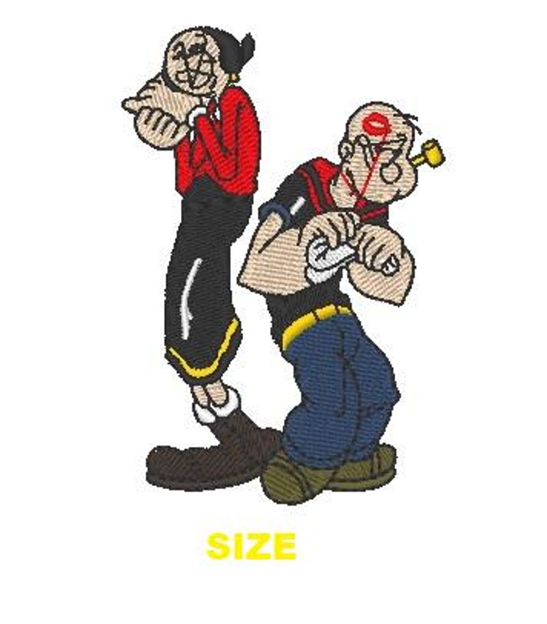Popeye All Characters Embroidery 20-animal Embroidery Design Machine ...