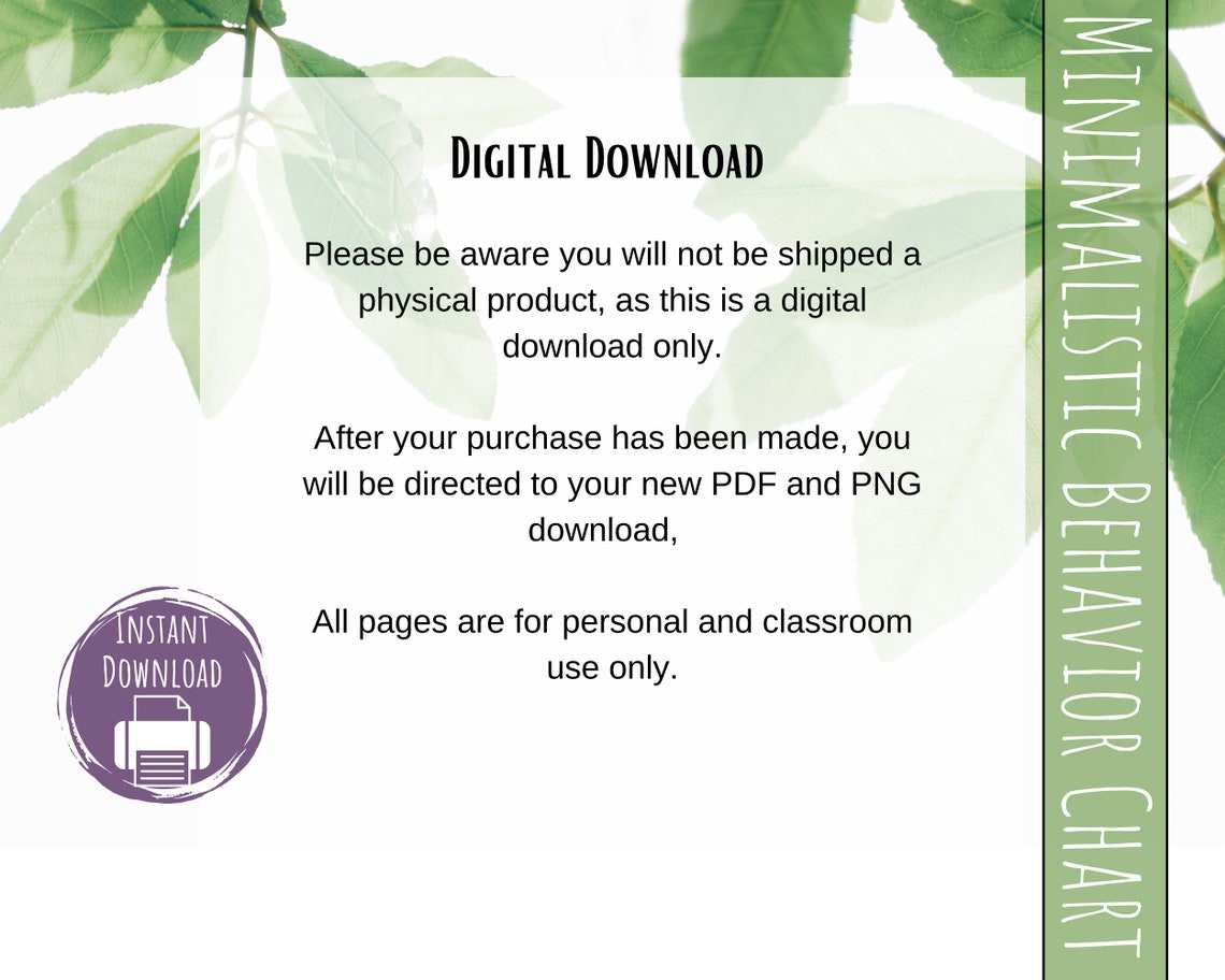 Kids Behavior Chart for Kids Printable DIY Toddler Chart Elementary ...