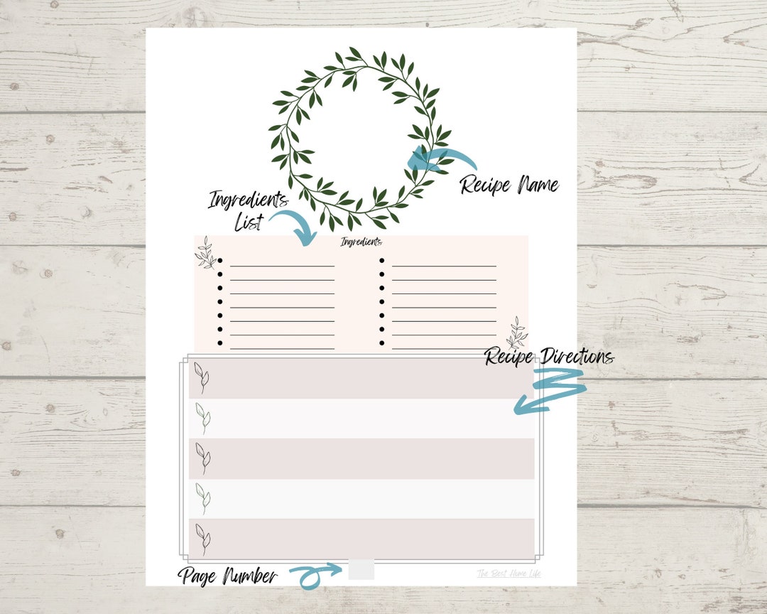 EDITABLE Printable Cookbook Pages · Kitchen Binder · Blank Cookbook ...