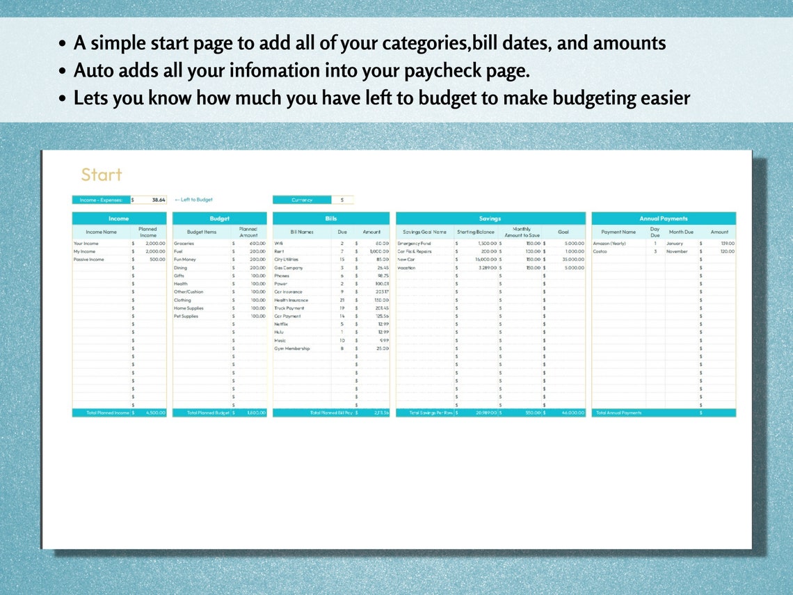 Paycheck Budget Planner | Google Sheets Budget Template | Budget ...