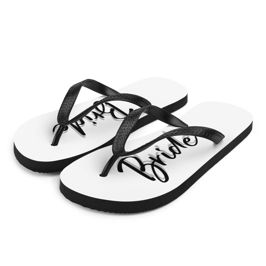 BRIDE Flip-flops Wife Bridal Party Bride Flip Flops Wedding Reception ...