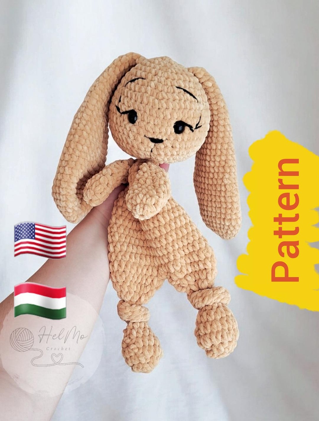 PDF Crochet Pattern / Crochet Lovey Pattern/ Bunny Pattern/ Crochet ...