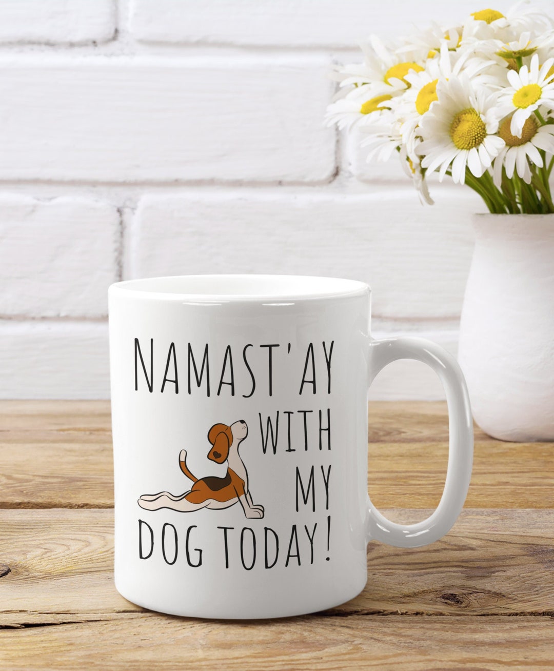 Fun Namaste Mug, Namast'ay Home With the Dog, Dog Yoga Mug, Dog Lover ...
