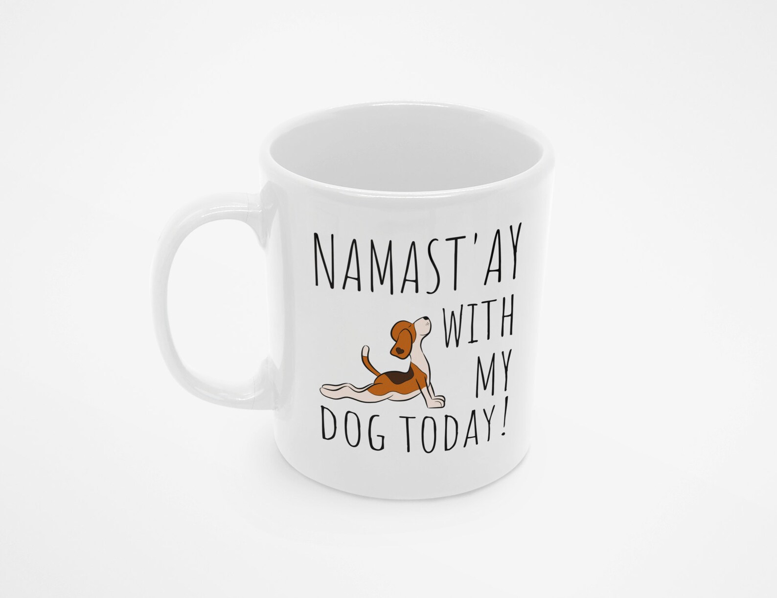 Fun Namaste Mug, Namast'ay Home With the Dog, Dog Yoga Mug, Dog Lover ...