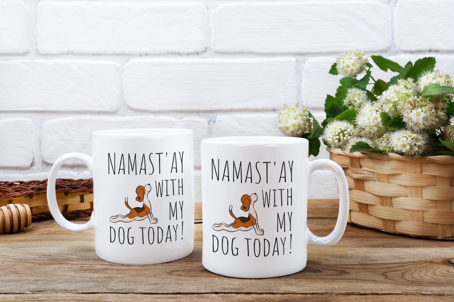 Fun Namaste Mug, Namast'ay Home With the Dog, Dog Yoga Mug, Dog Lover ...