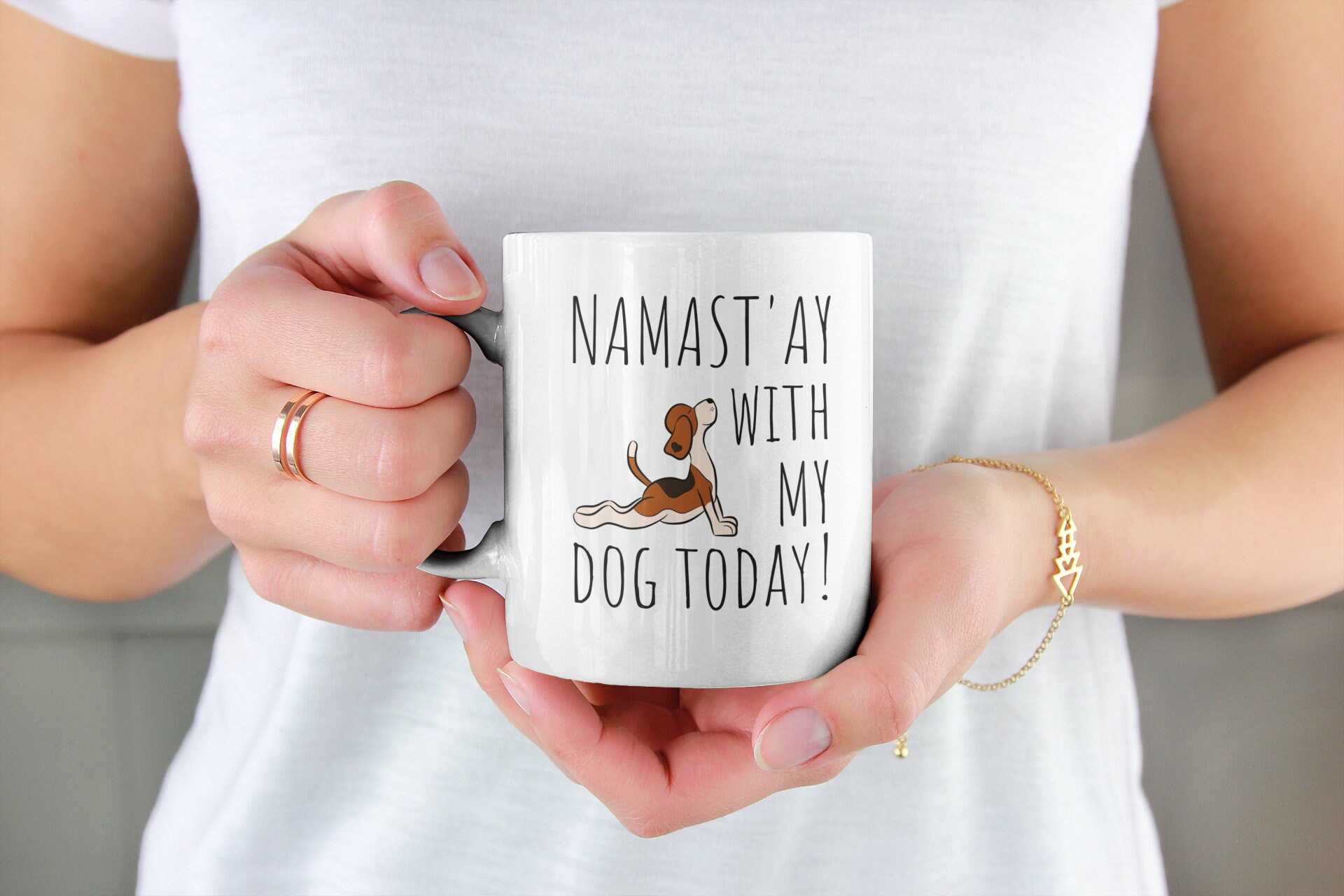 Fun Namaste Mug, Namast'ay Home With the Dog, Dog Yoga Mug, Dog Lover ...