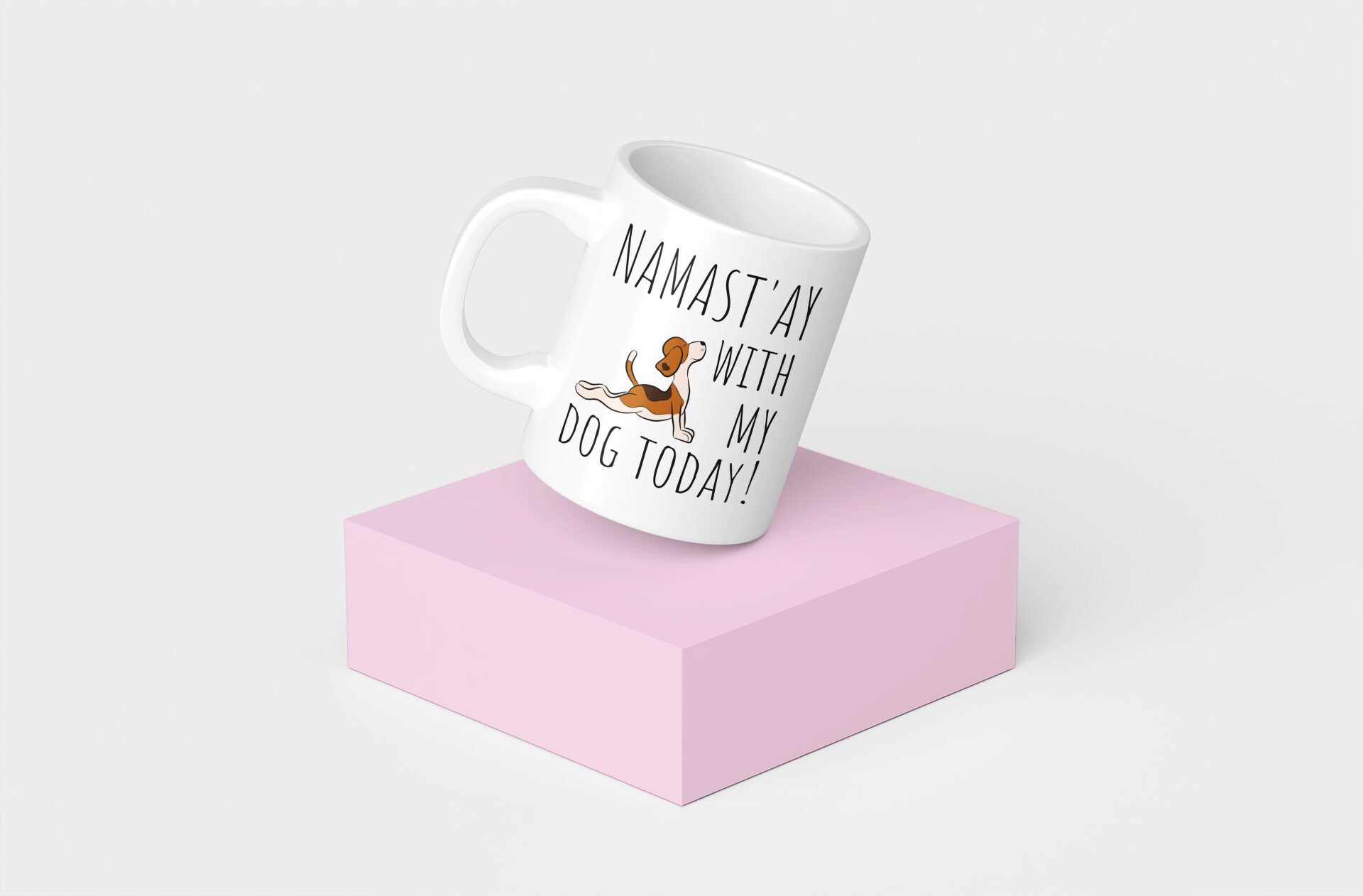 Fun Namaste Mug, Namast'ay Home With the Dog, Dog Yoga Mug, Dog Lover ...